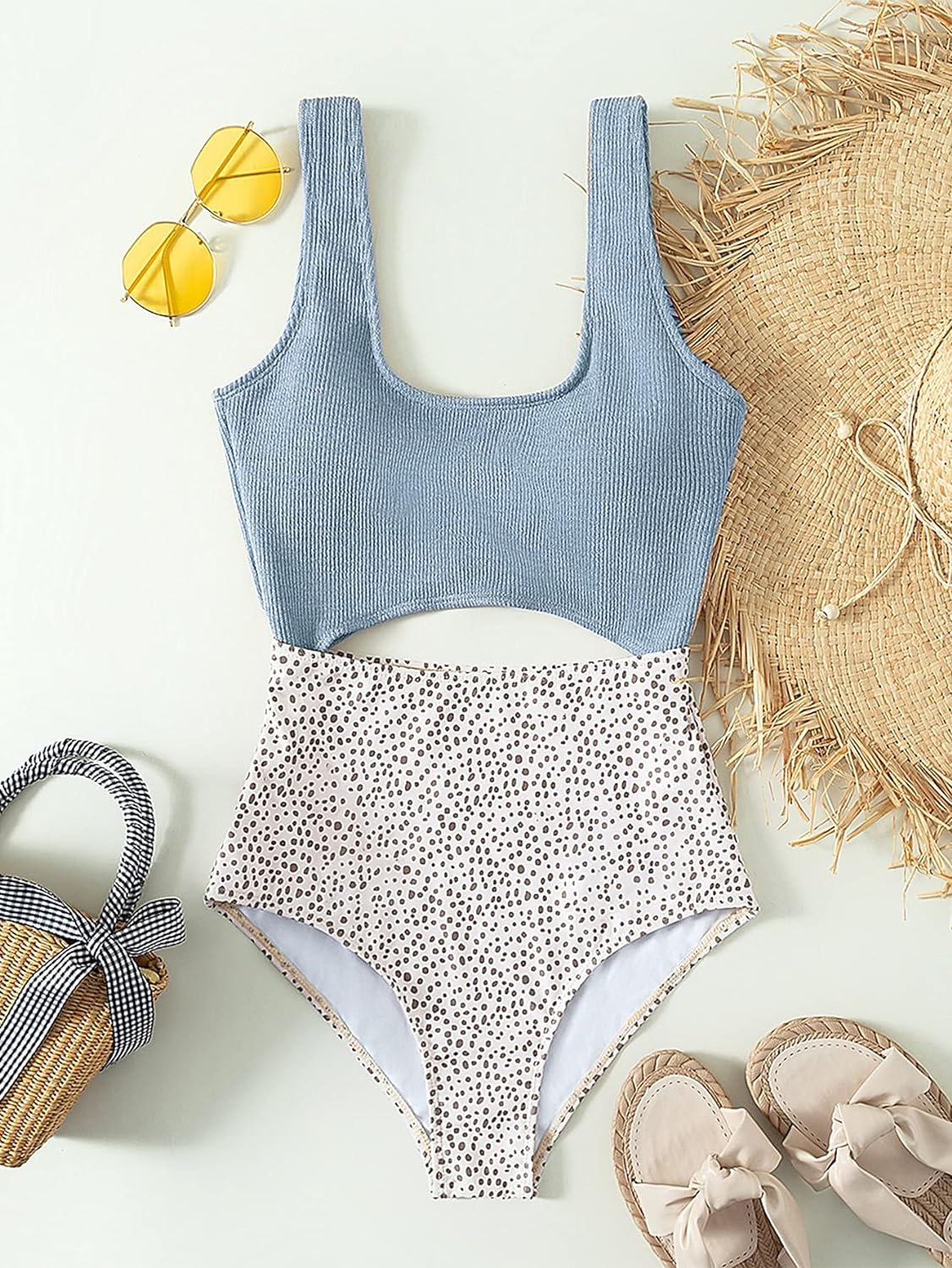 Floerns Women’s Bathing Suit High Waisted Cut Out Monokini One Piece ...